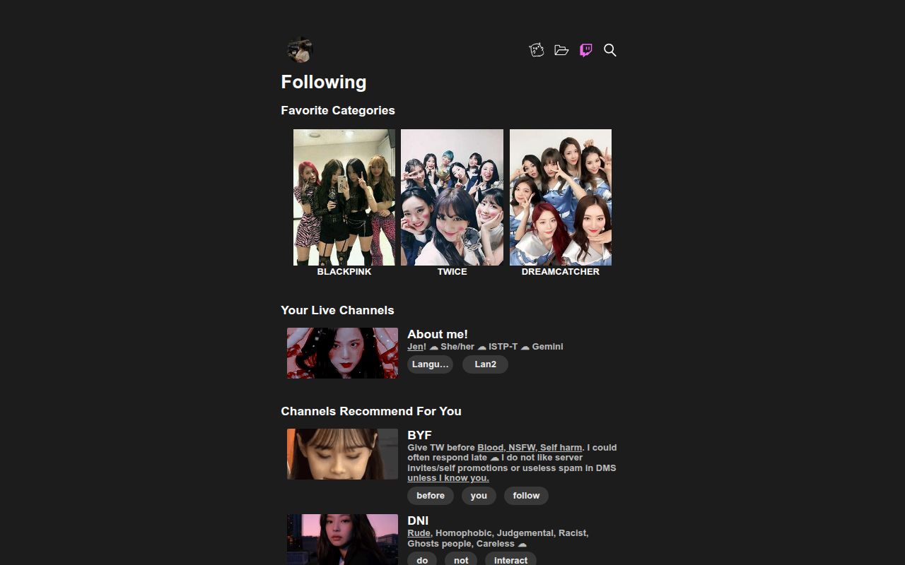 Jen's Twitch Page